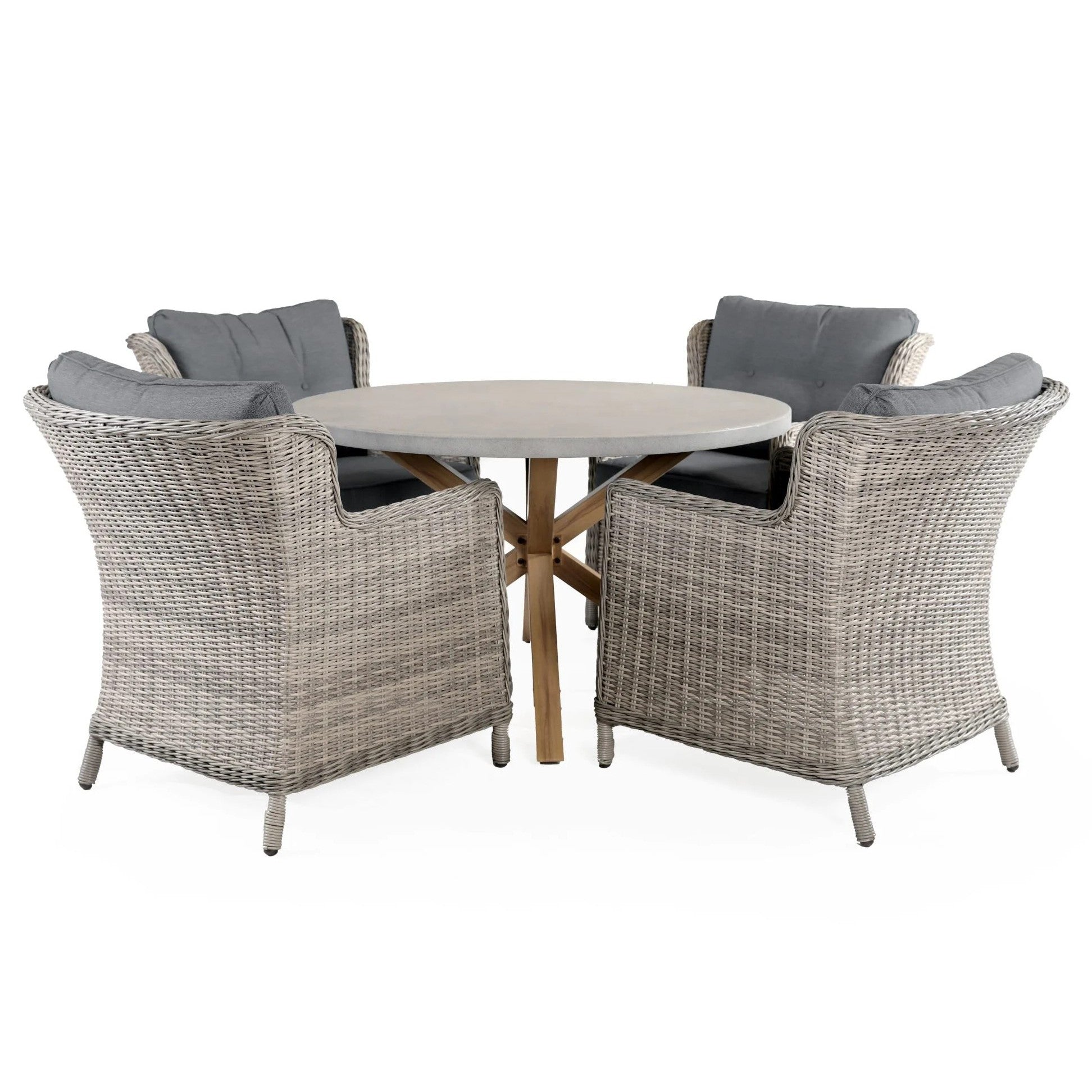 Supremo Lagos 4 Seat Round Dining Set – Whitehall Garden Centre